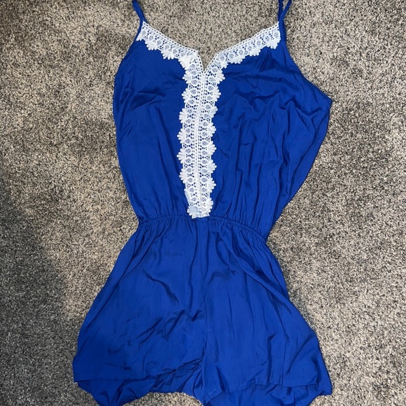 Pants & Jumpsuits | Royal Blue Beautiful Romper | Poshmark
